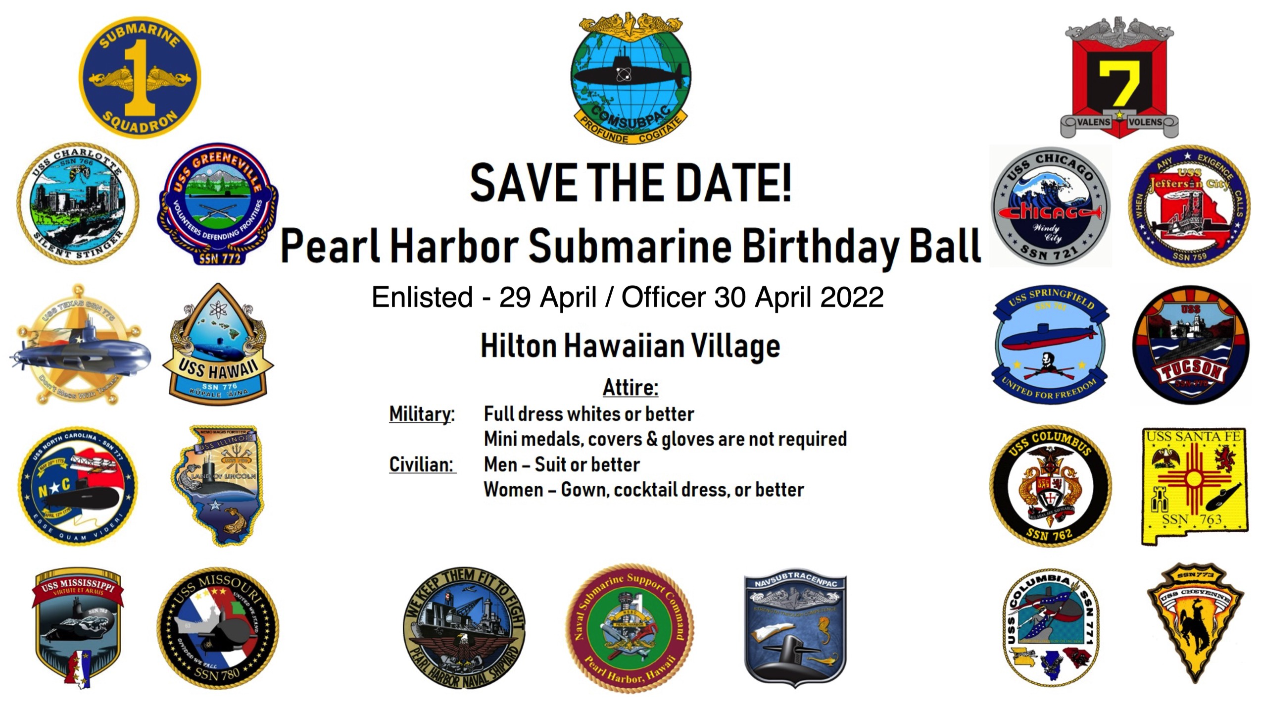 UPDATE: 2022 Submarine Birthday Ball! | Bowfin Pearl Harbor Base